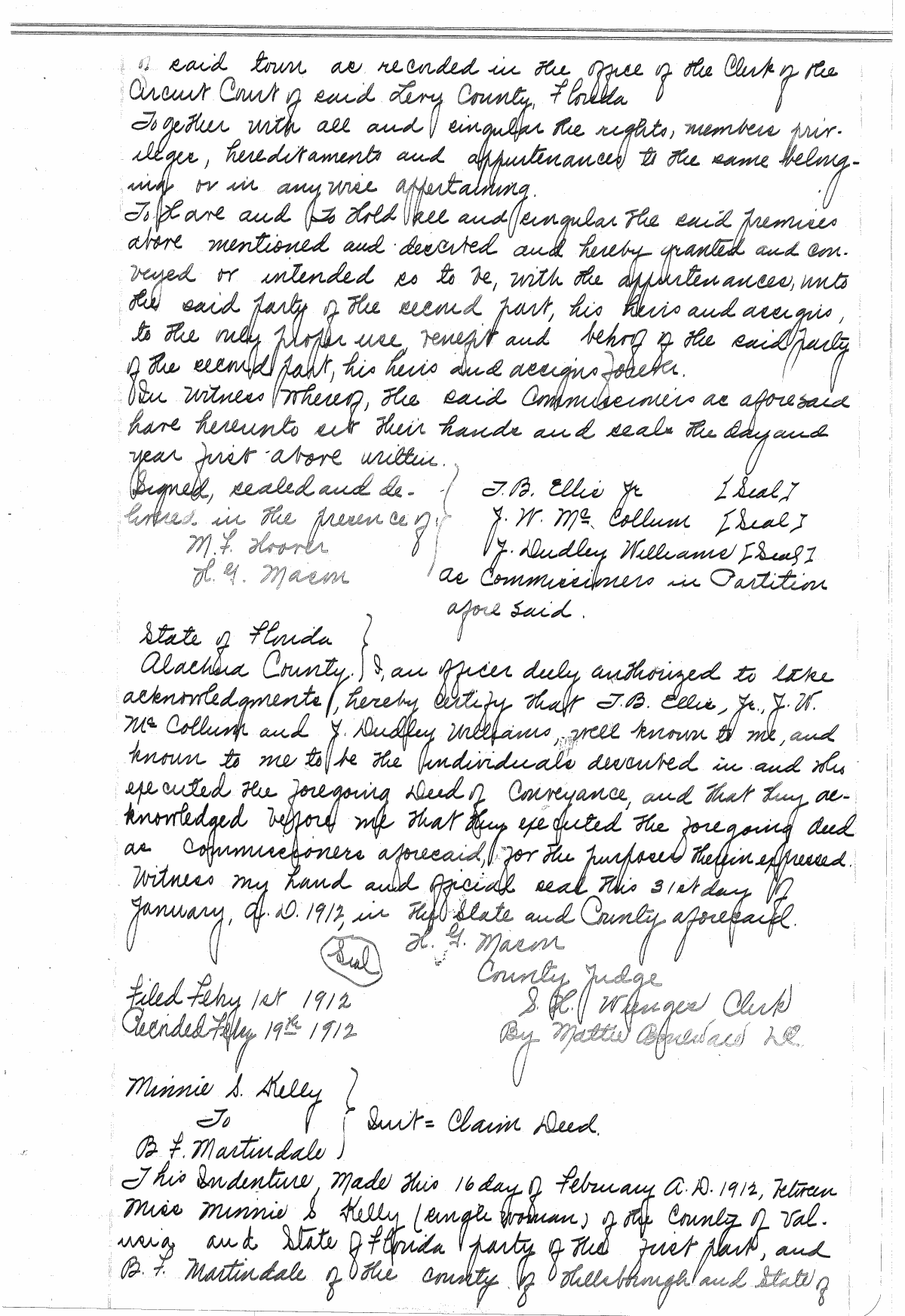 Deed Record 85, Alachua County, Florida