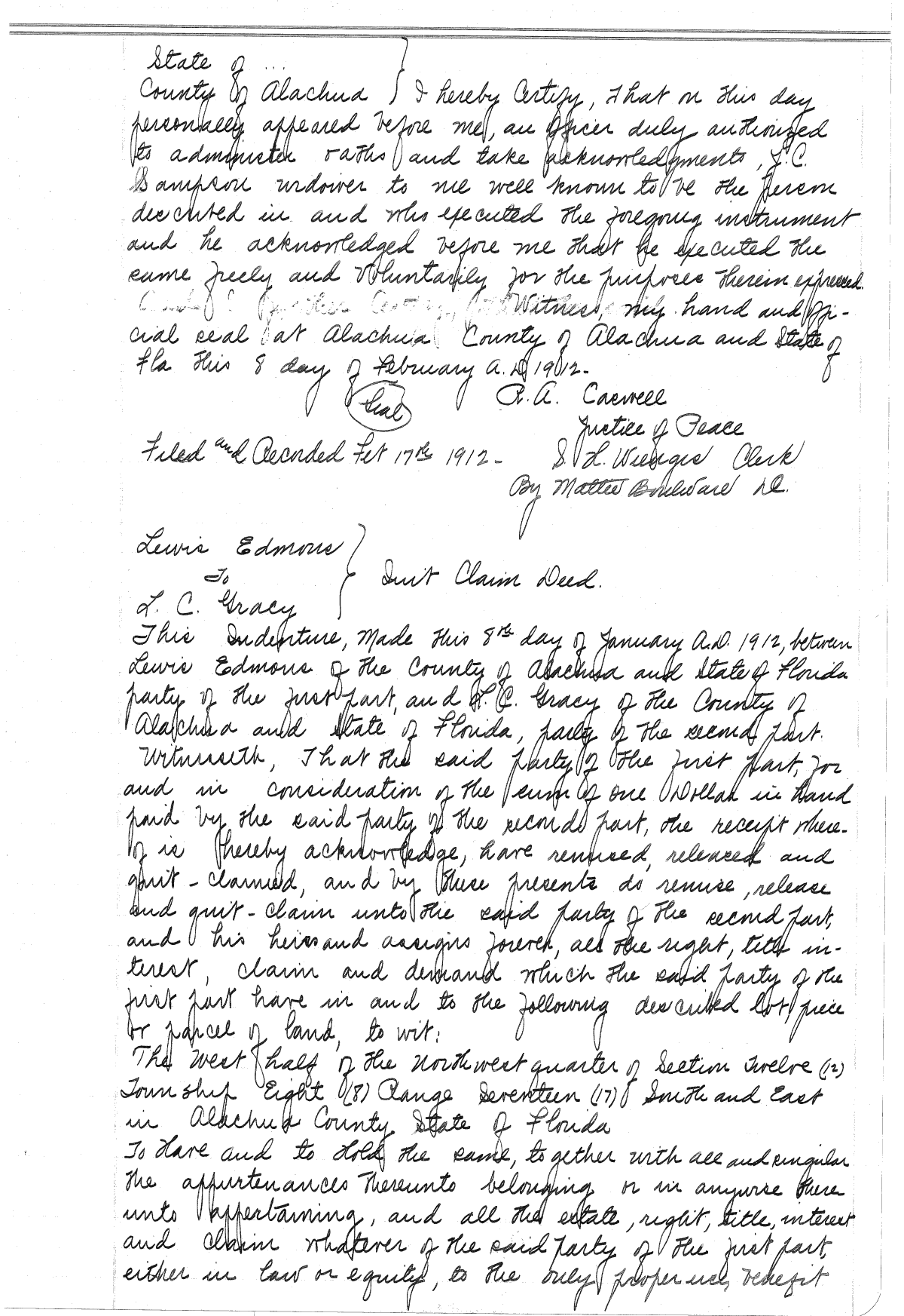 Deed Record 85, Alachua County, Florida