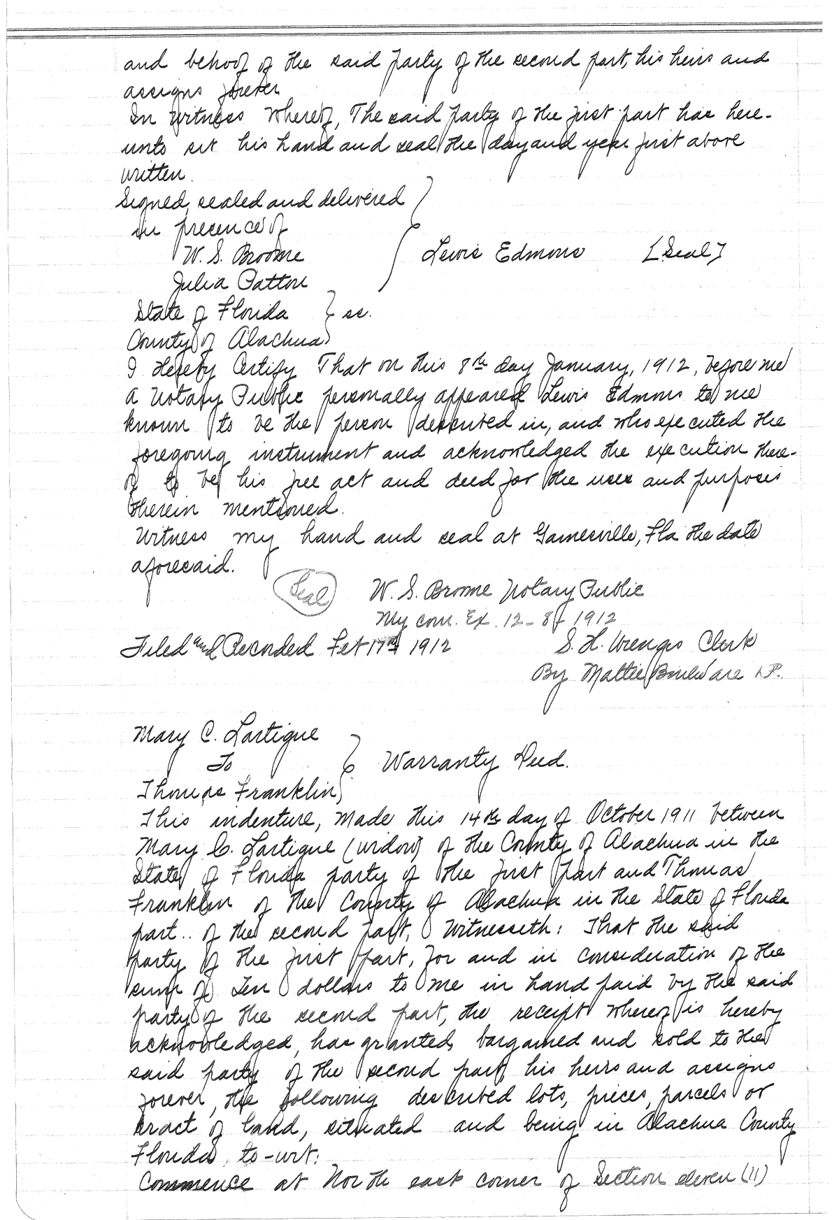 Deed Record 85, Alachua County, Florida