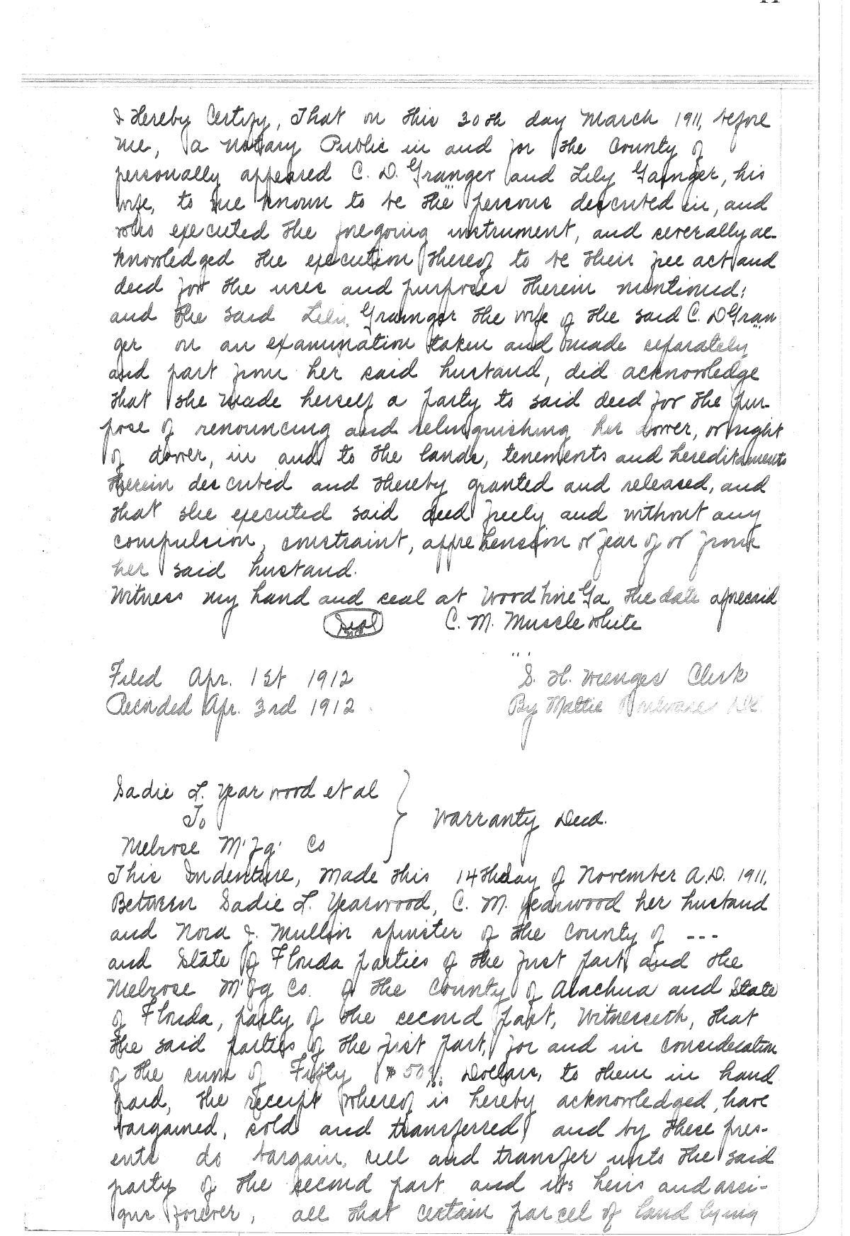 Deed Record 87, Alachua County, Florida