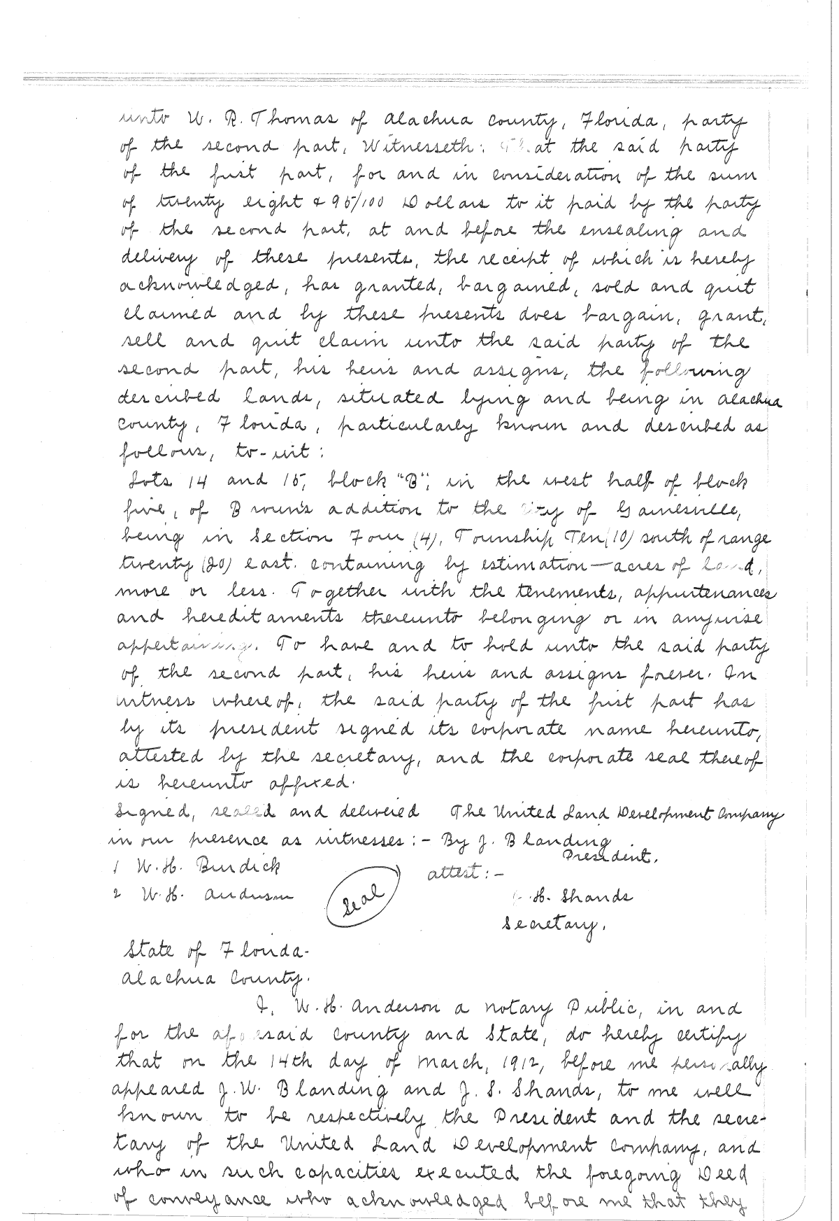 Deed Record 87, Alachua County, Florida