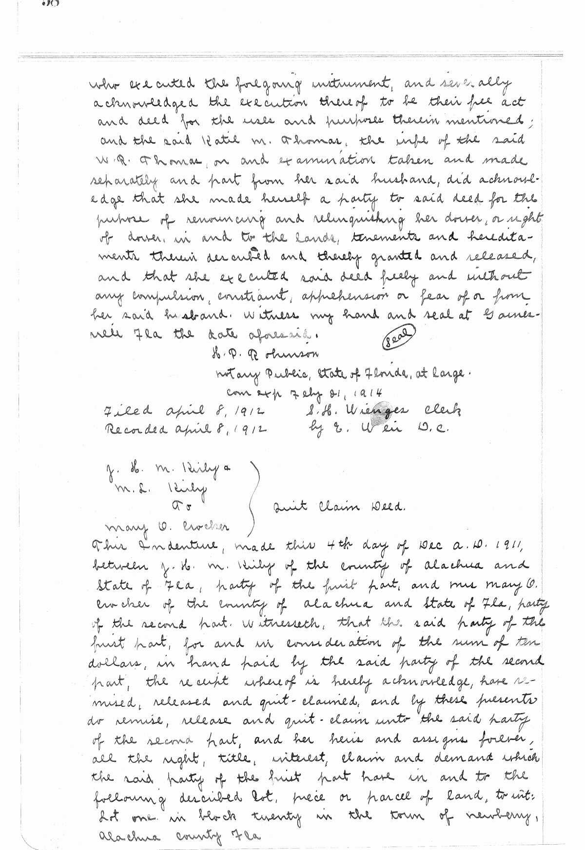 Deed Record 87, Alachua County, Florida