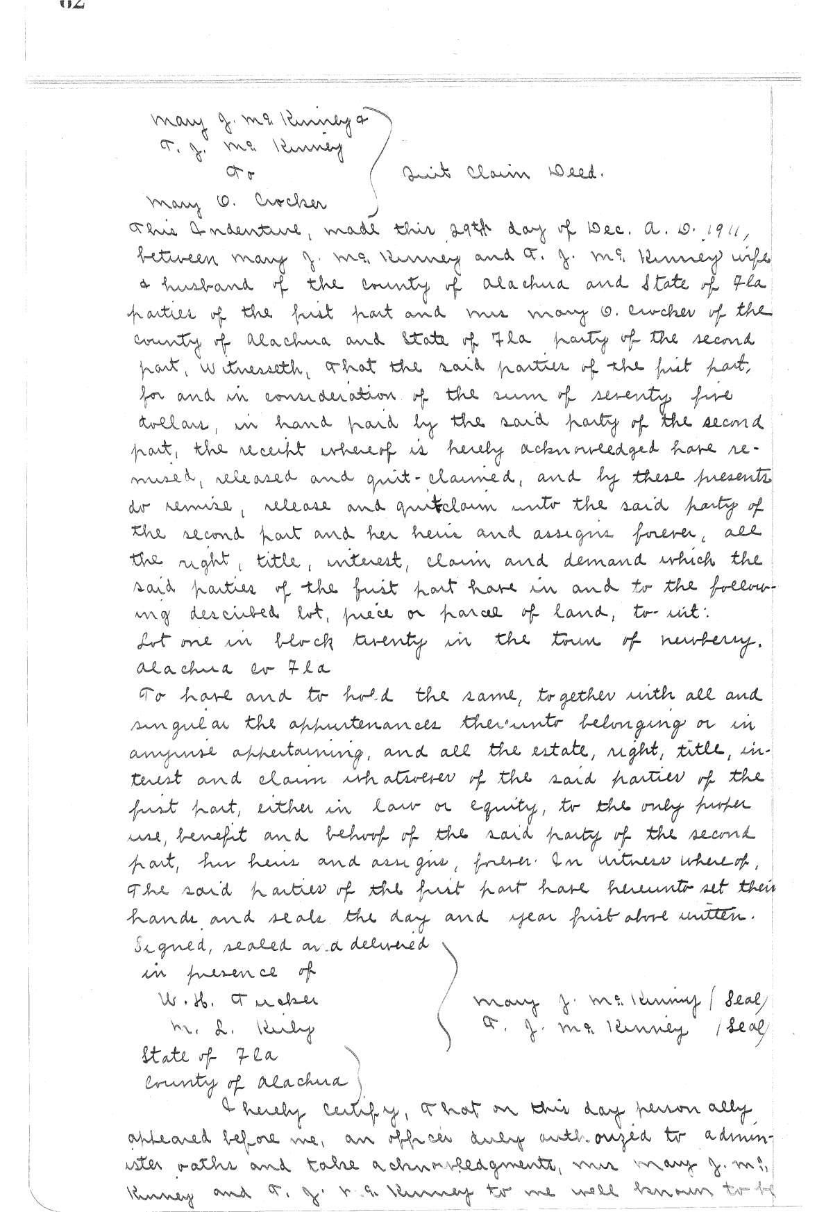 Deed Record 87, Alachua County, Florida