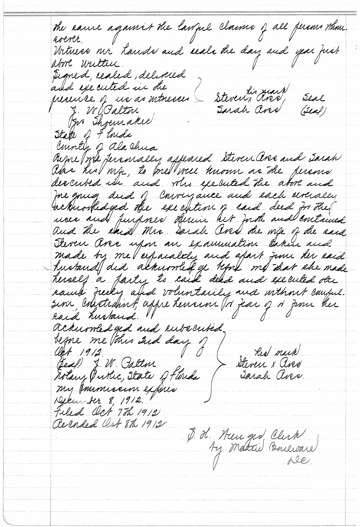 Deed Record 89, Alachua County, Florida