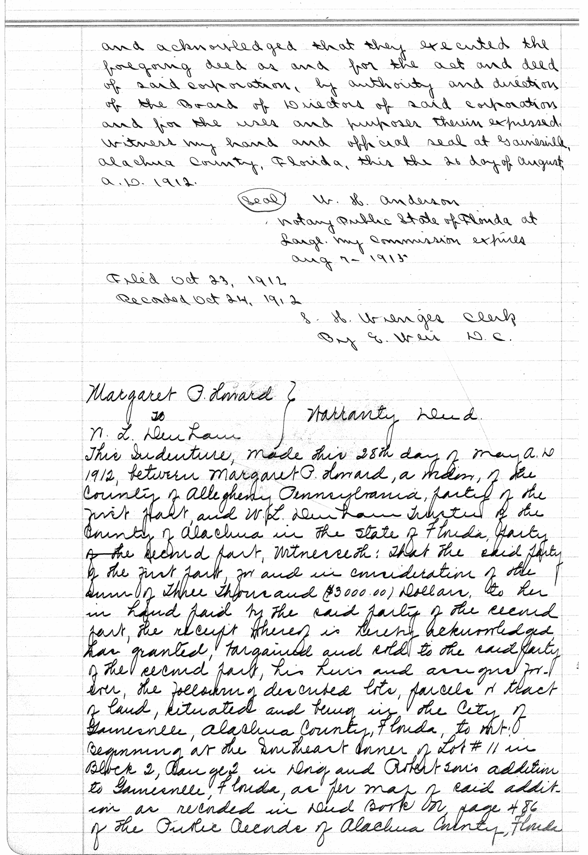 Deed Record 89, Alachua County, Florida